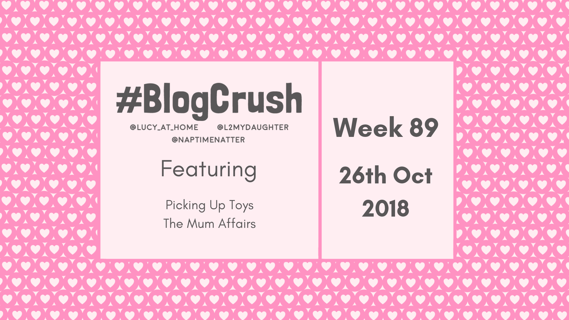 BlogCrush Week 89 - 26th October 2018 — Lucy At Home